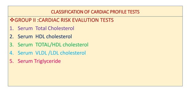 Cardiac profile tests(biochemical ) | PDF