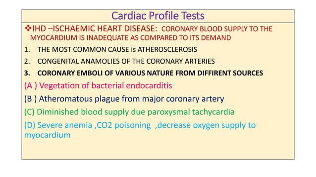 Cardiac profile tests(biochemical ) | PDF