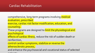Cardiac rehabilitation | PPTX | Heart and Cardiovascular Diseases ...