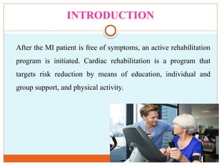 cardiac rehabilitation for cardiac conditions | PPTX