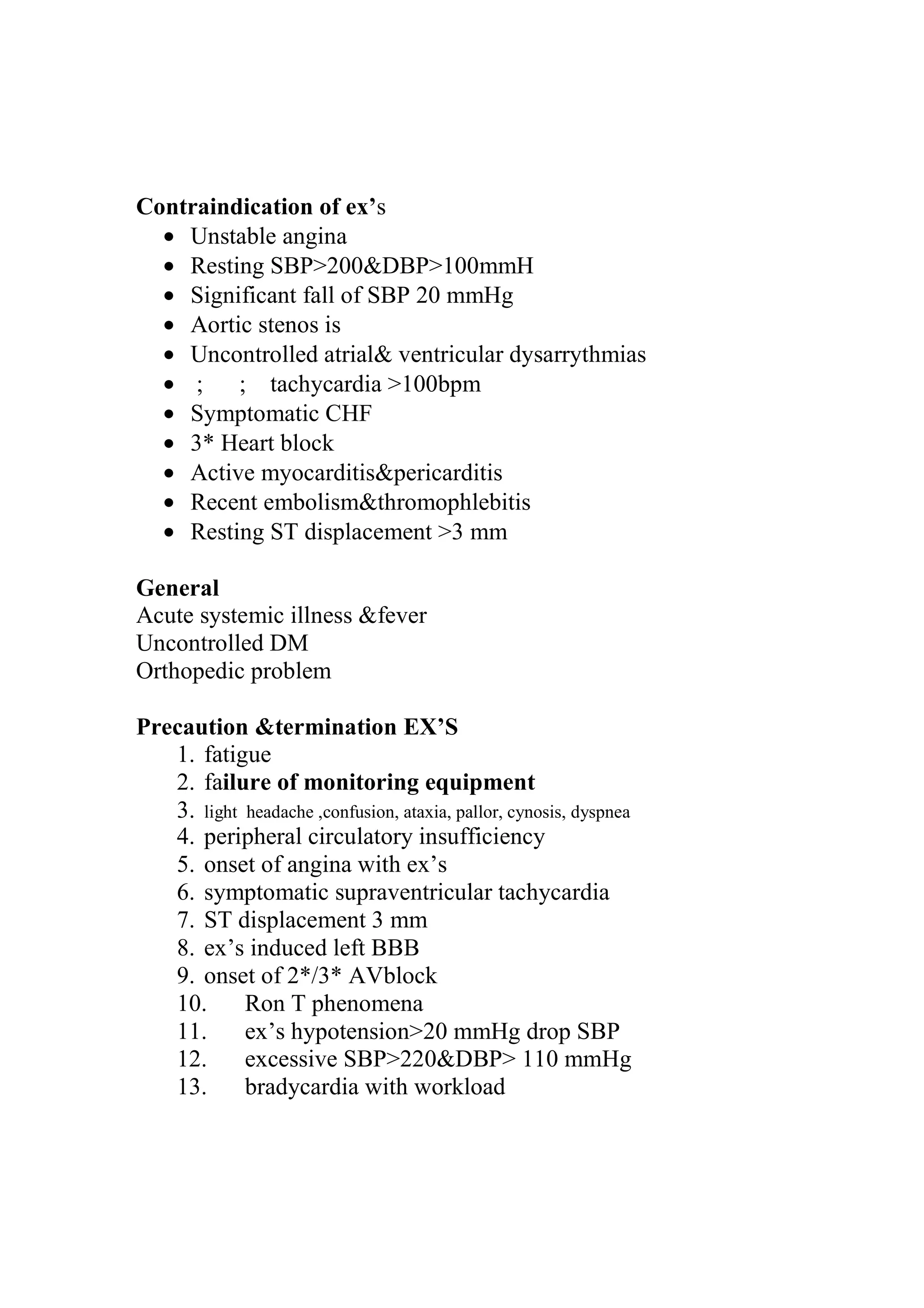 Cardiac phase I rehab - parameters | PDF | Free Download