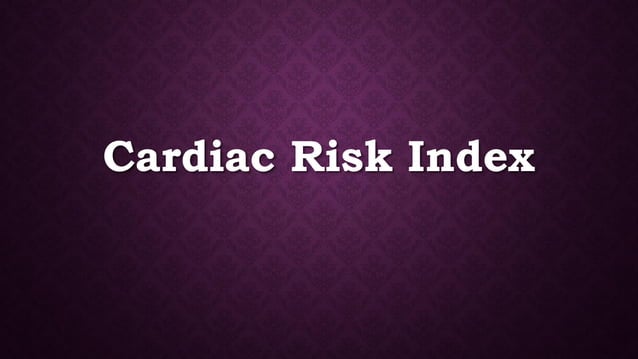 Cardiac risk index | PDF