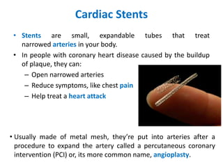 Cardiac Stent,valve,heart, disease, heart failure | PPTX