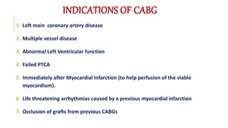 Cardiovascular surgeries-CABG,TYPES,CARDIOPULMONARY BYPASS MACHINE | PPTX