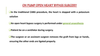 Cardiovascular surgeries-CABG,TYPES,CARDIOPULMONARY BYPASS MACHINE | PPTX