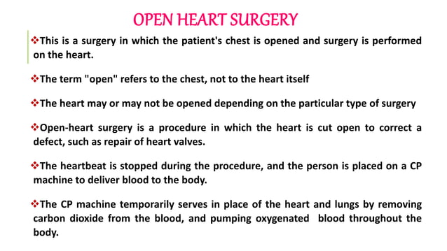 Cardiovascular surgeries-CABG,TYPES,CARDIOPULMONARY BYPASS MACHINE | PPTX