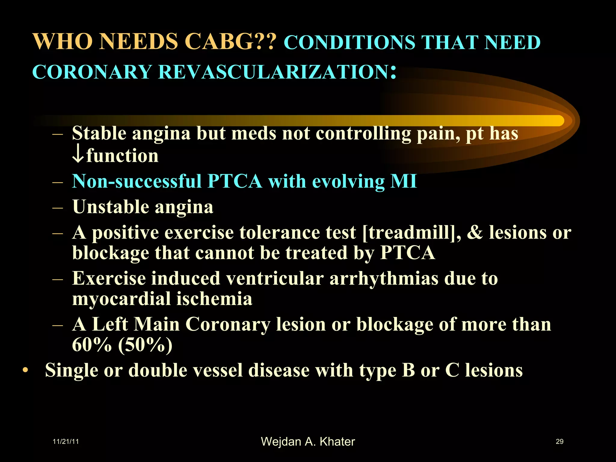 Cardiac surgery and ptca | PPT