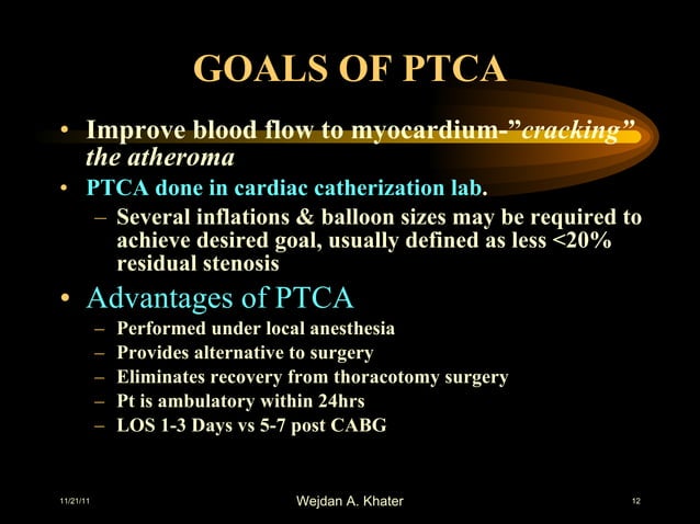 Cardiac surgery and ptca | PPT