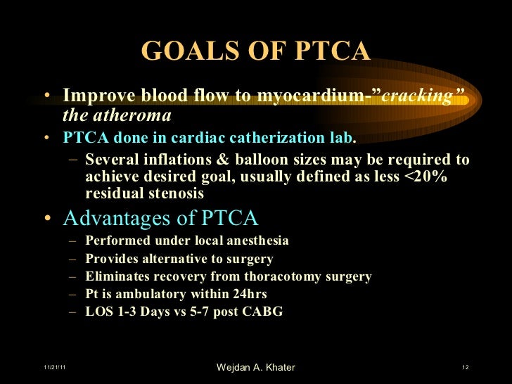Cardiac surgery and ptca
