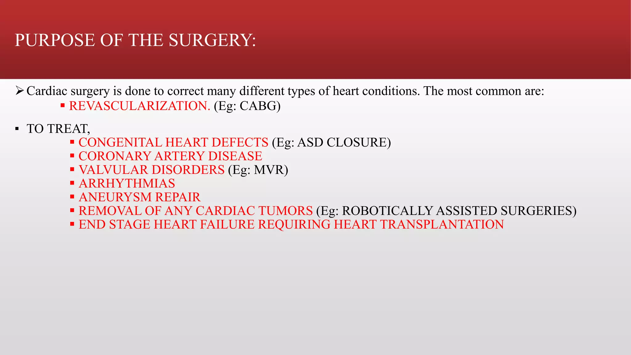 Cardiac surgery | PPTX