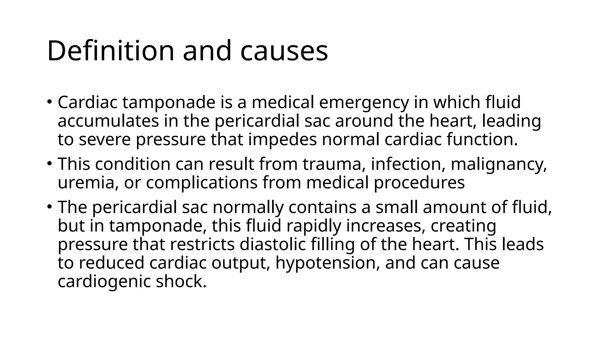 Cardiac Tamponade with the heart issues. | PPTX
