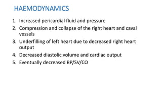 Cardiac Tamponade and pericarditis causing effusion | PPTX