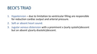 Cardiac Tamponade and pericarditis causing effusion | PPTX