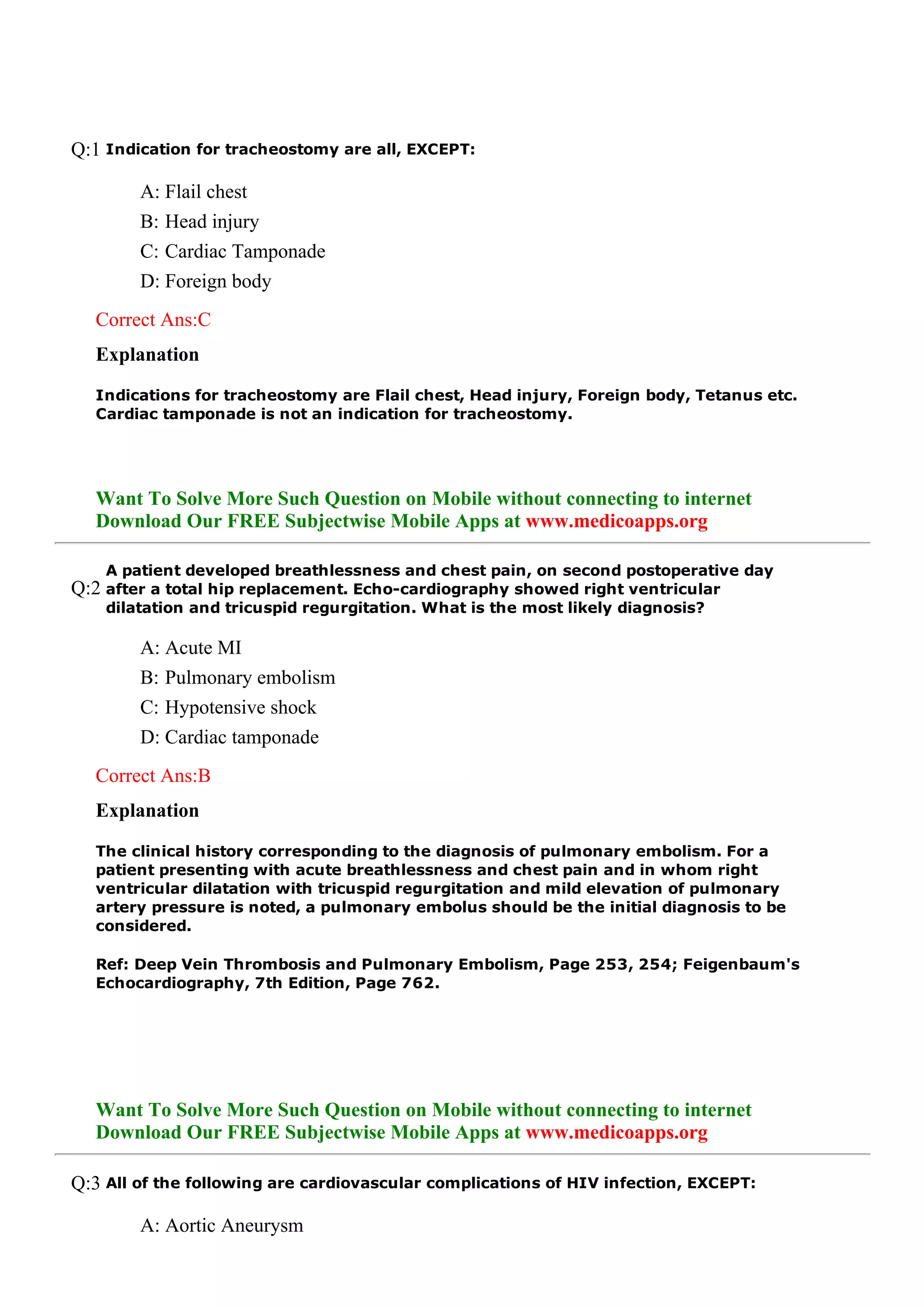 Cardiac tamponade sample paper for neet pg, usmle, plab, fmge (mci ...