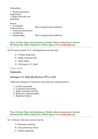 Cardiac tamponade sample paper for neet pg, usmle, plab, fmge (mci ...