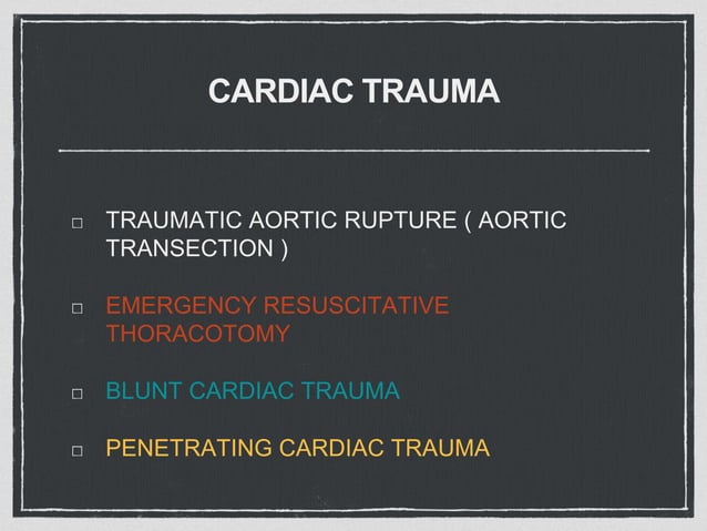 Cardiac trauma | PPTX