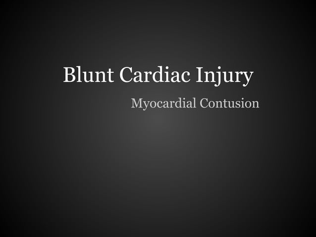Cardiac Trauma Lecture | PDF