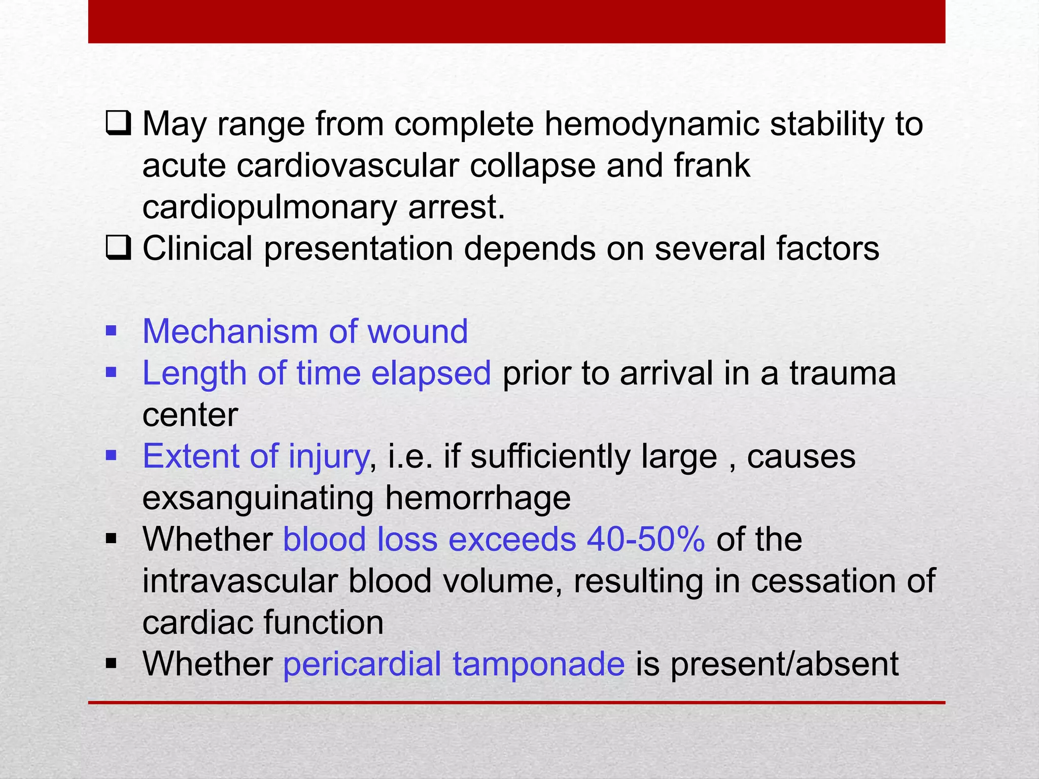 Cardiac trauma management | PPTX