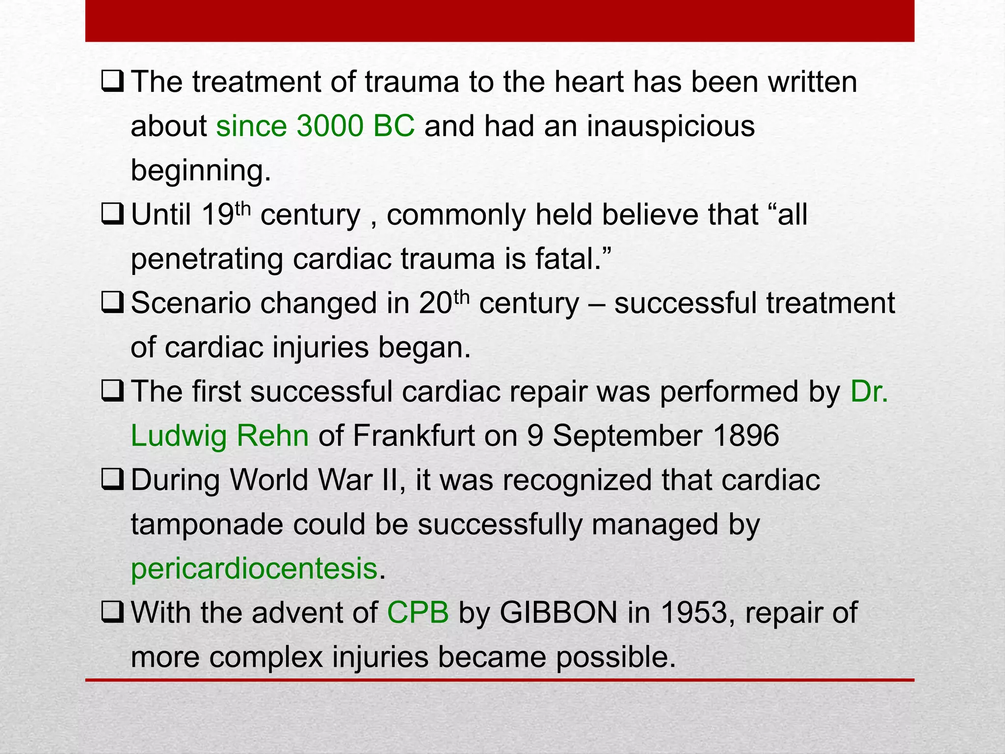 Cardiac trauma management | PPTX