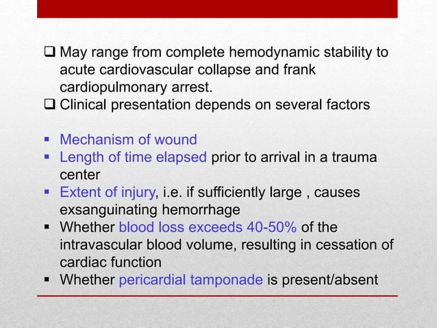 Cardiac trauma management | PPTX | Death, Injury, or Military Conflict | Sensitive Topics