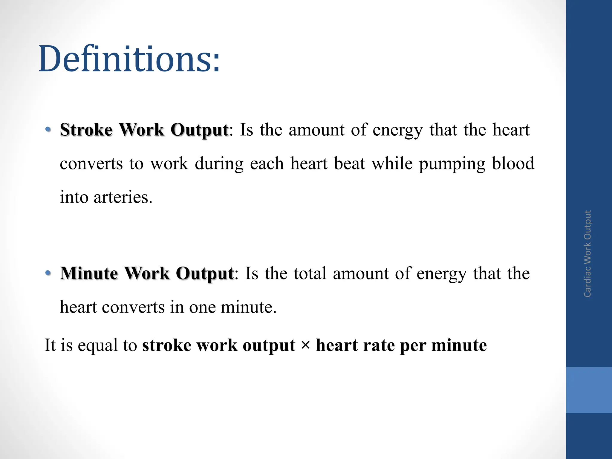 Cardiac Work Output by Rana Tarek TA.pptx | Heart and Cardiovascular ...