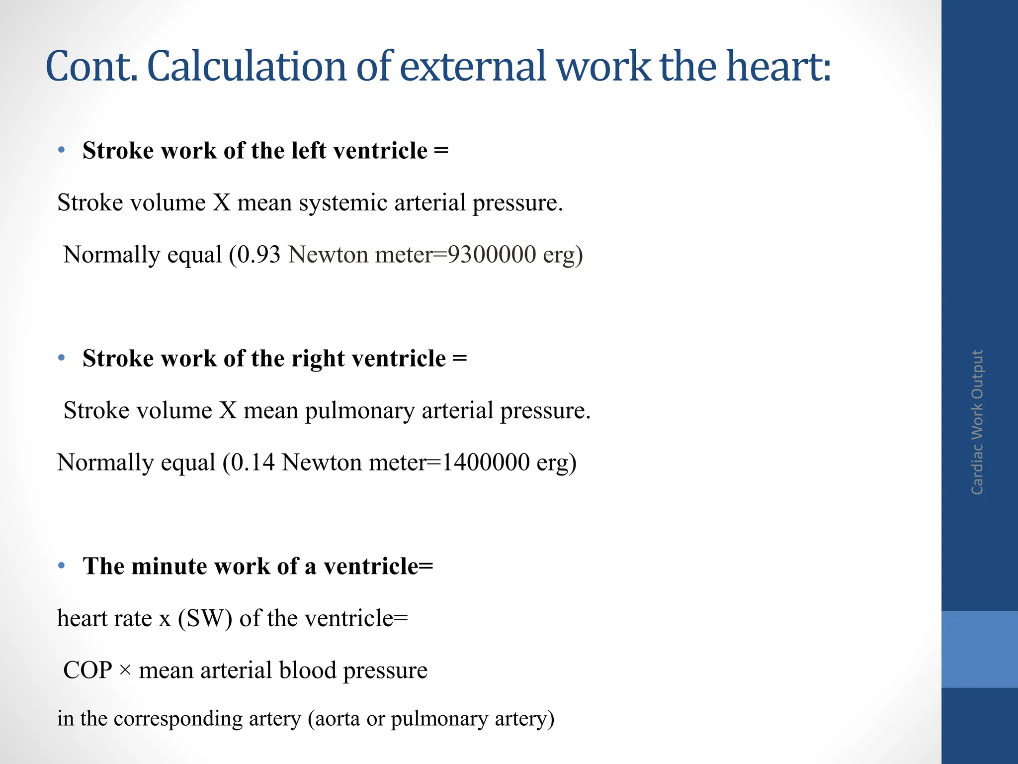 Cardiac Work Output by Rana Tarek TA.pptx | Heart and Cardiovascular ...