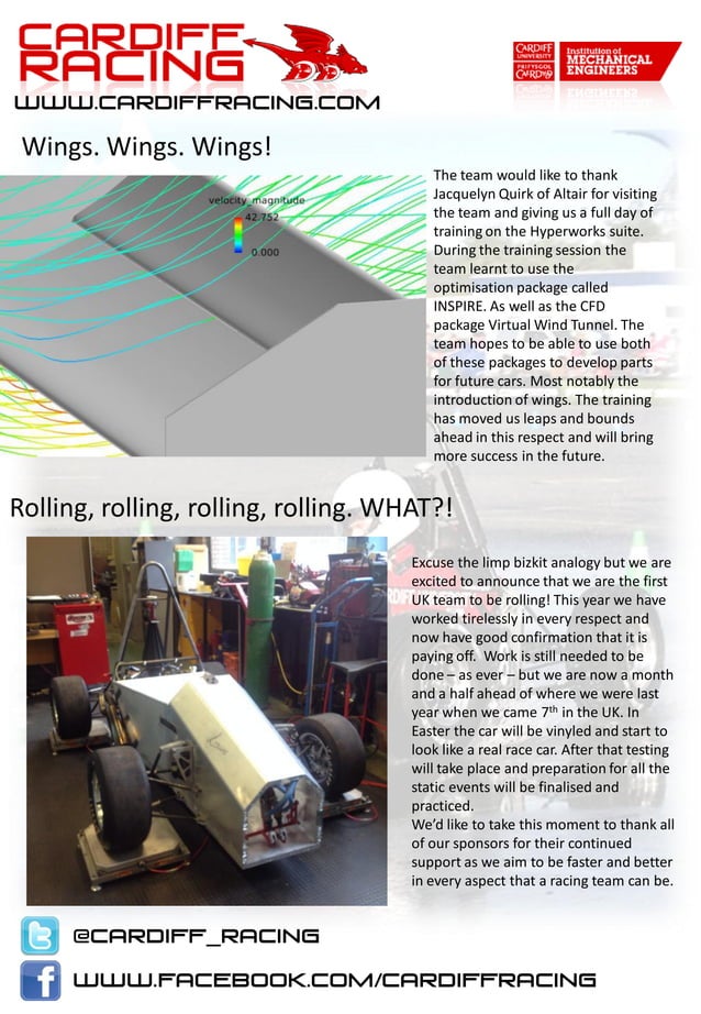 Cardiff racing newsletter march | PDF | Auto Racing | Sports