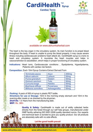 CardiHealth a heart tonic or Cardiac Tonic | PDF