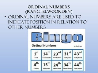 Cardinal and-ordinal-numbers - Telwoorden | PPT