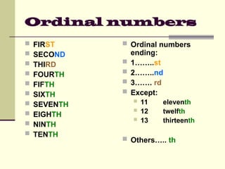 CARDINALS AND ORDINALS .FOR EDUCATIONppt | PPT