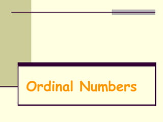 CARDINALS AND ORDINALS .FOR EDUCATIONppt | PPT