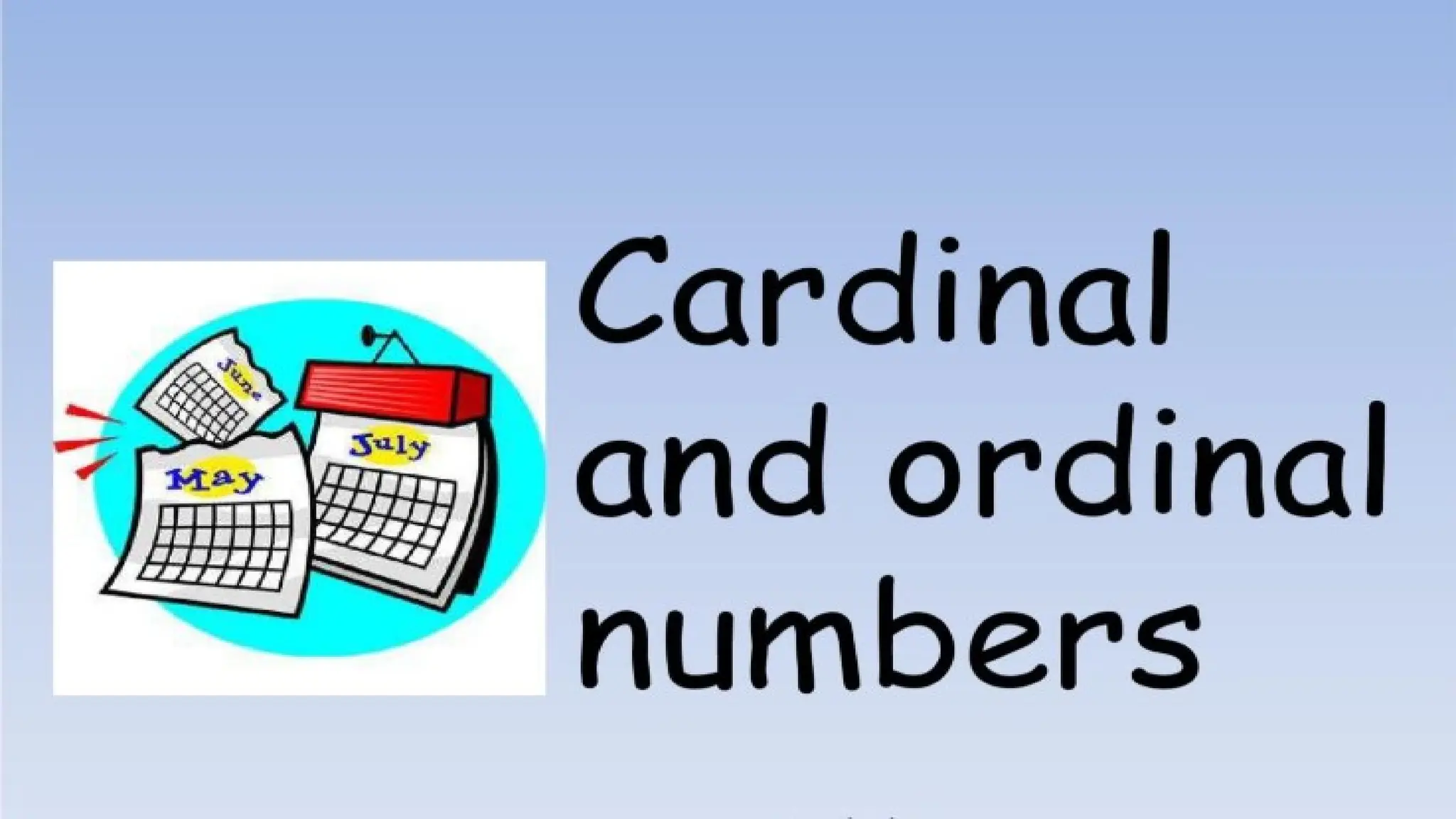 Cardinal and ordinal numbers topic for high school | PPT