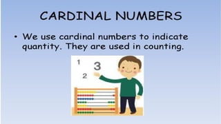 Cardinal and ordinal numbers topic for high school | PPTX