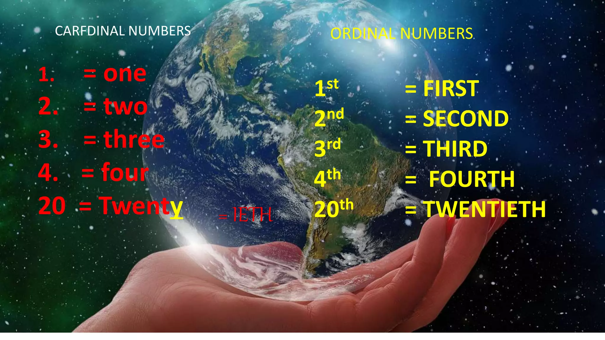 Cardinal and ordinal numbers ppt | PPTX