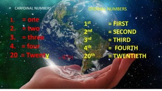 Cardinal and ordinal numbers ppt | PPTX