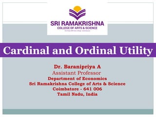 Cardinal and Ordinal Utility Power Point Presentation | PPTX