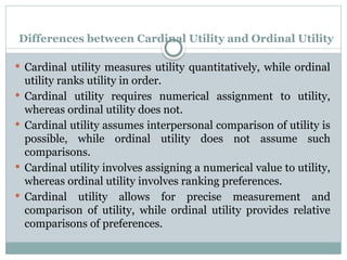 Cardinal and Ordinal Utility Power Point Presentation | PPTX
