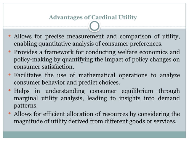 Cardinal and Ordinal Utility Power Point Presentation | PPTX