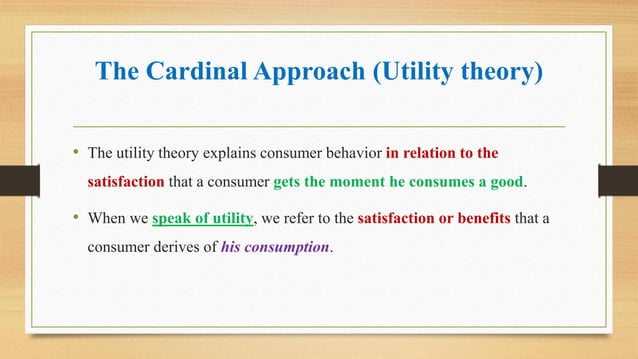 Cardinal and ordinal utility a theory of consumer bheahviour | PDF