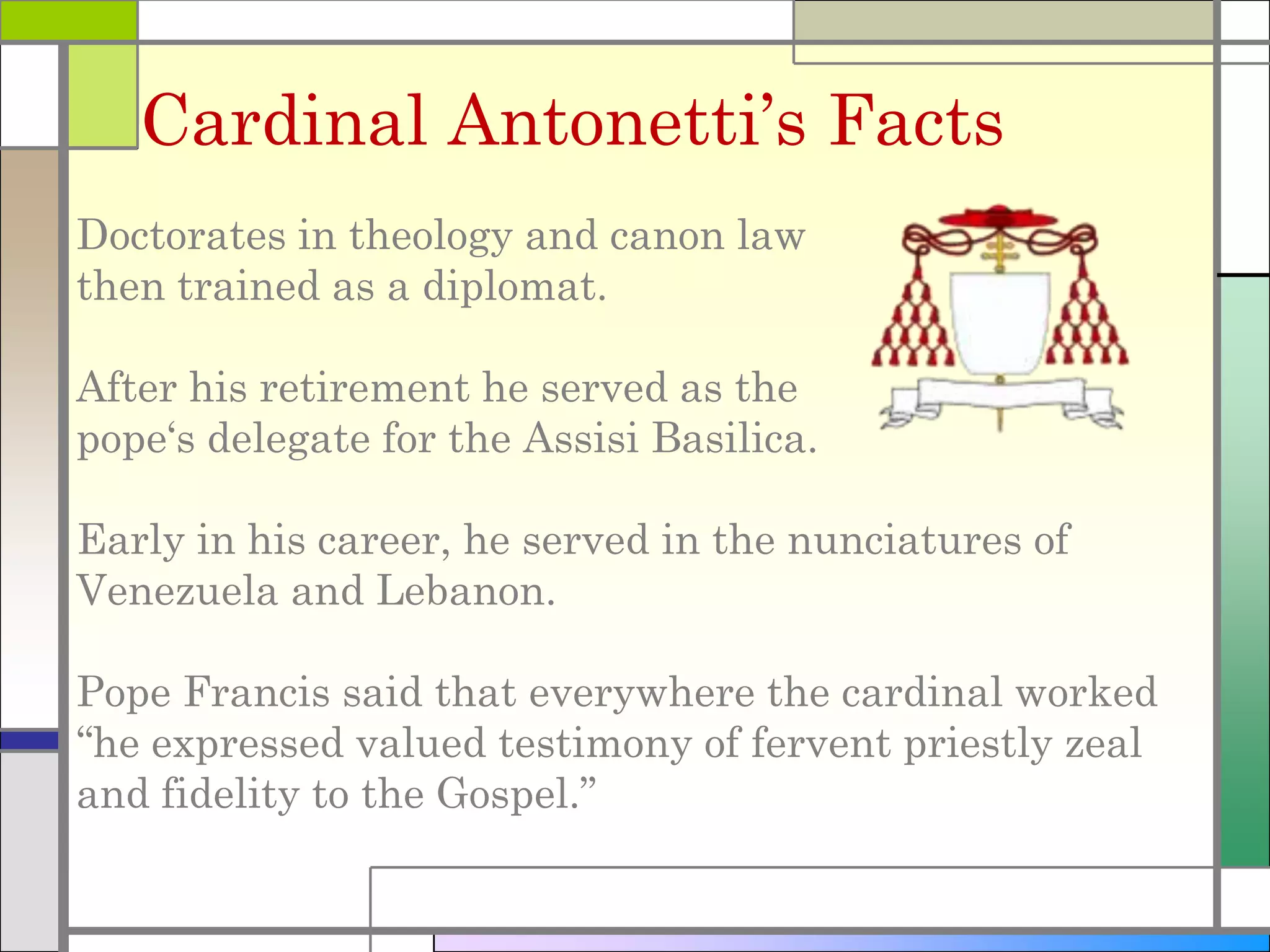 Cardinal Antonetti | PPTX | Christianity | Religion & Spirituality