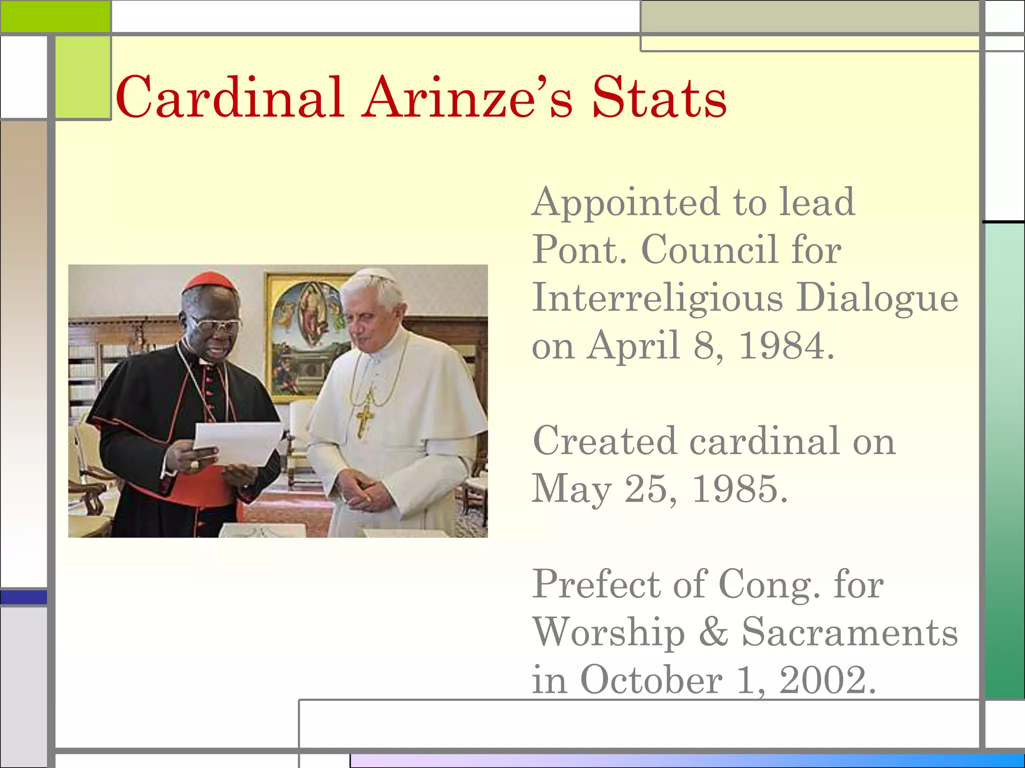 Cardinal arinze | PPTX