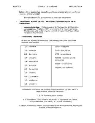 Cardinales y ordinales | DOCX