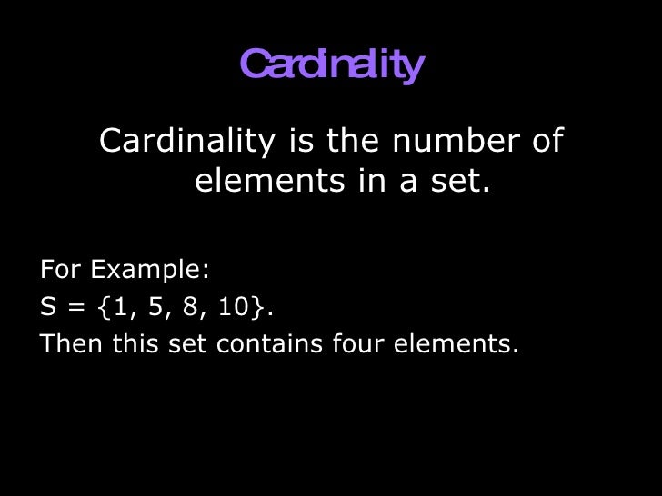 Cardinality