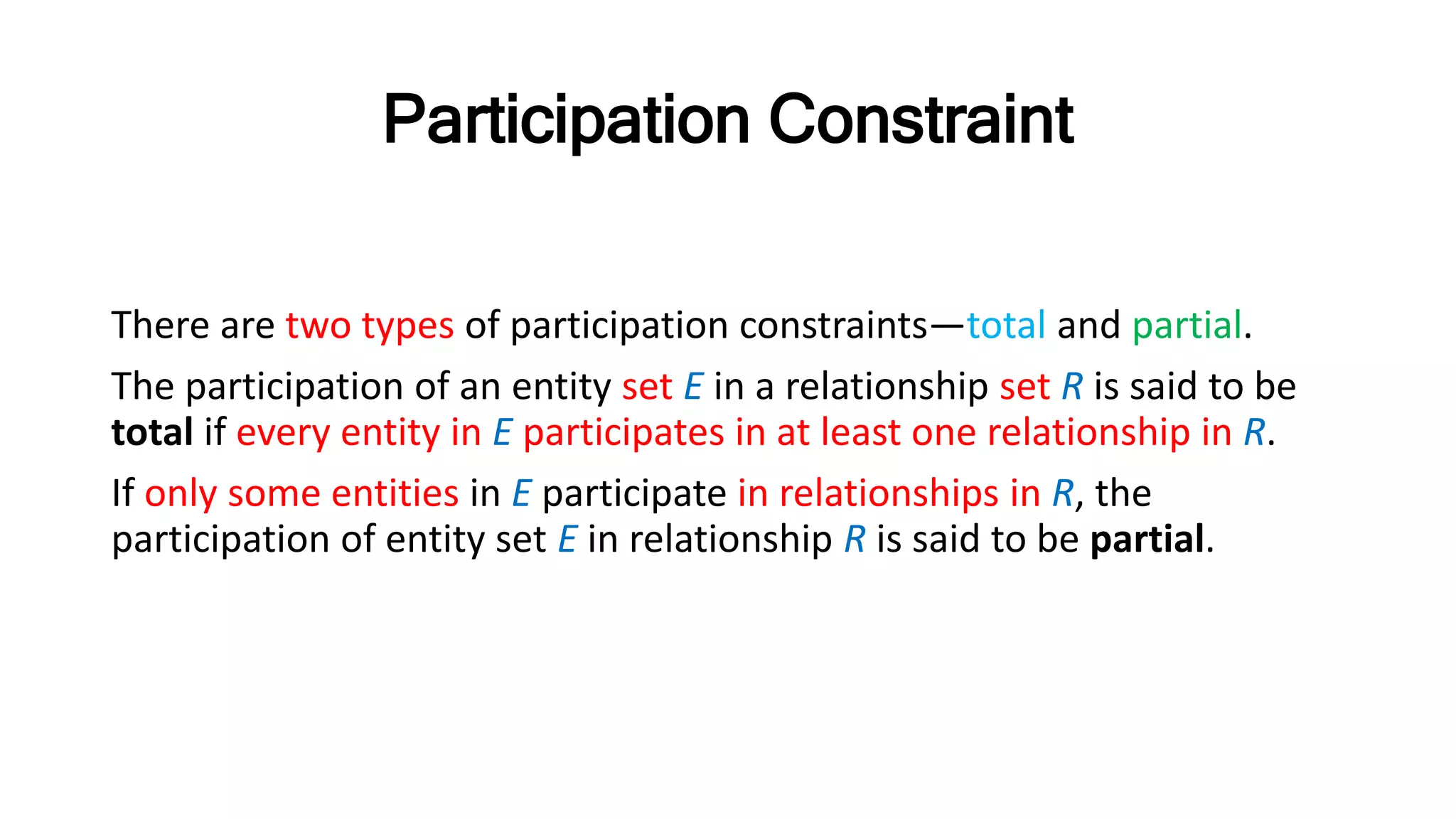Cardinality and participation constraints | PPTX