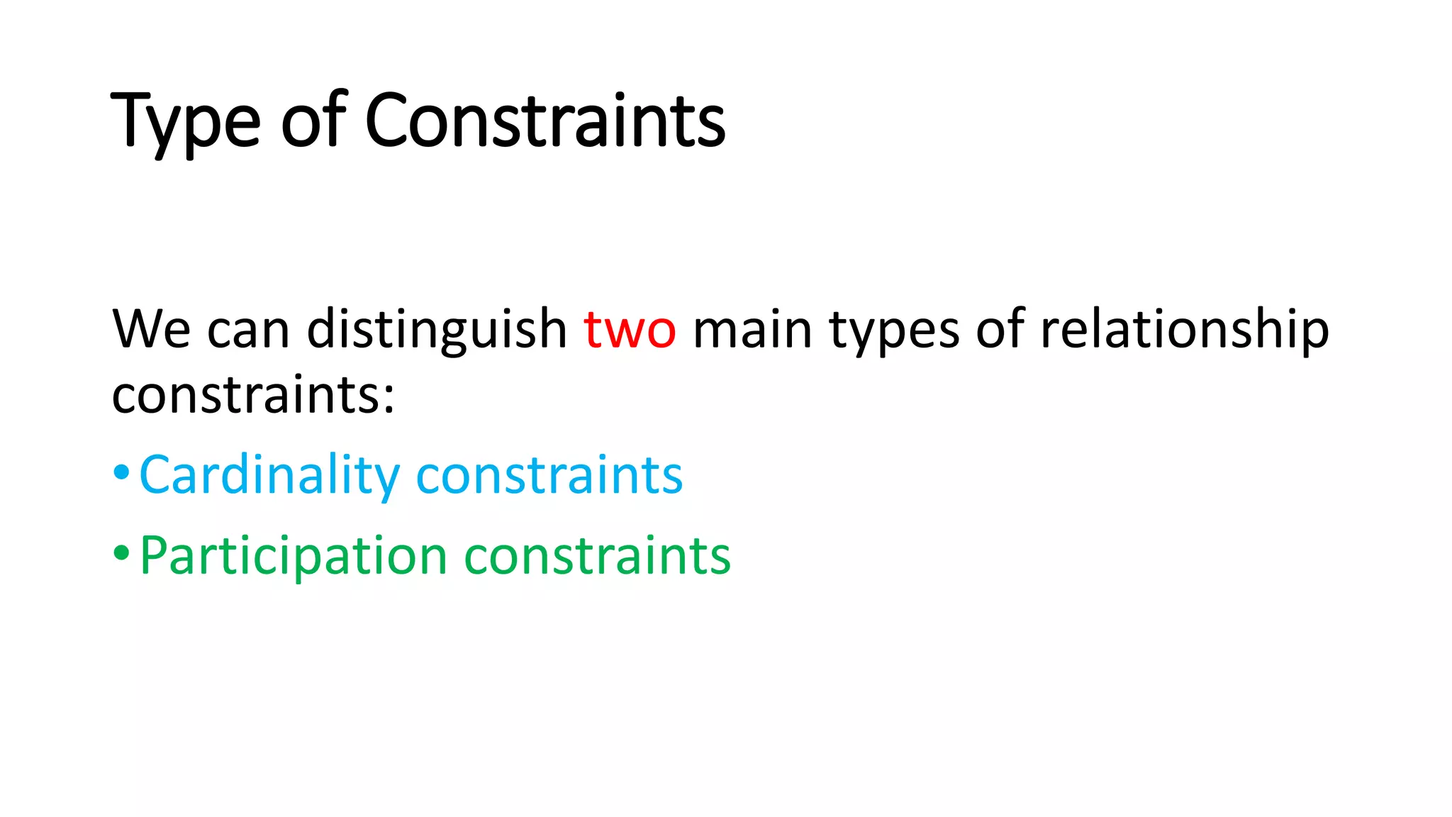 Cardinality and participation constraints | PPTX