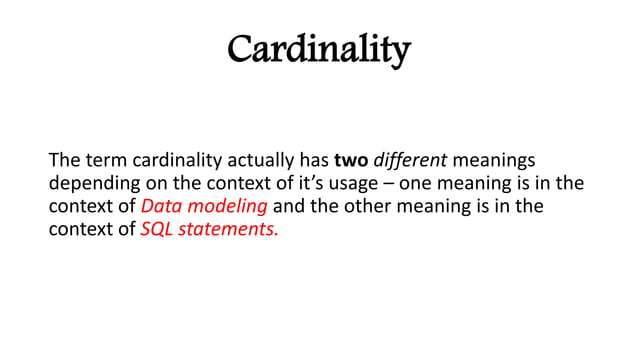 Cardinality and participation constraints | PPTX | Databases | Computer Software and Applications