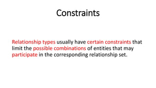 Cardinality and participation constraints | PPTX