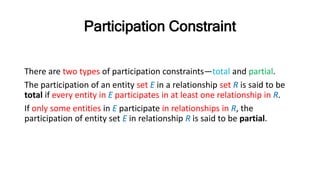 Cardinality and participation constraints | PPTX