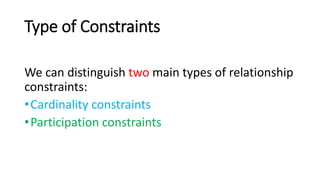 Cardinality and participation constraints | PPTX