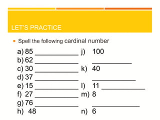 Cardinal Numbers | PPTX
